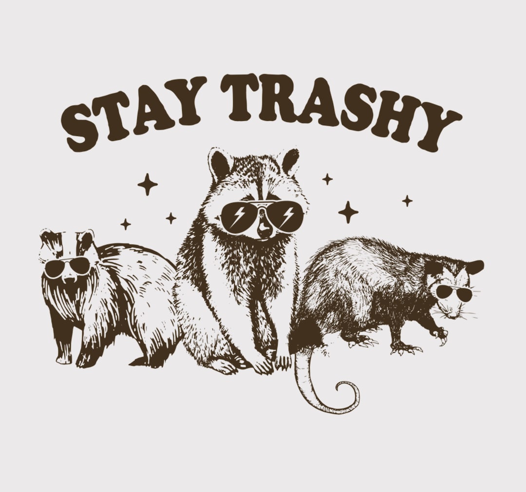 Stay Trashy Png, Funny Stay Trashy Raccoons Opossums Squad Team Trash ...