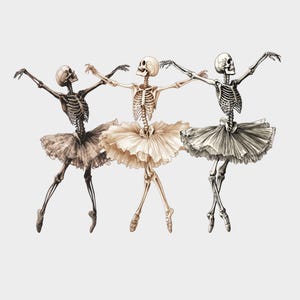 Skeleton Ballerinas Png, Cute Halloween Ballet Dance Png - Etsy