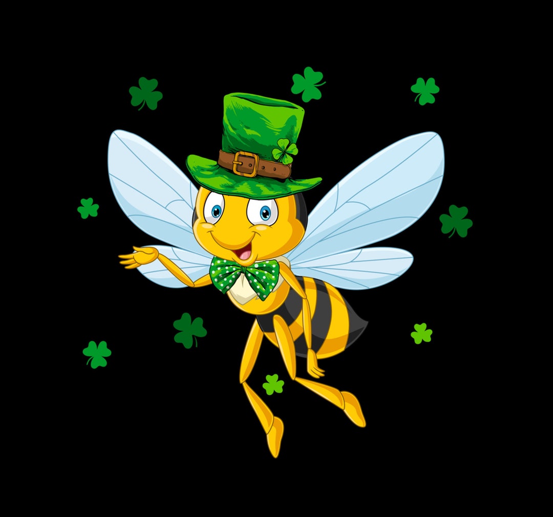 Bee St Patrick's Day Png, Bee St Patrick's Day Shamrock Leprechaun Bee ...