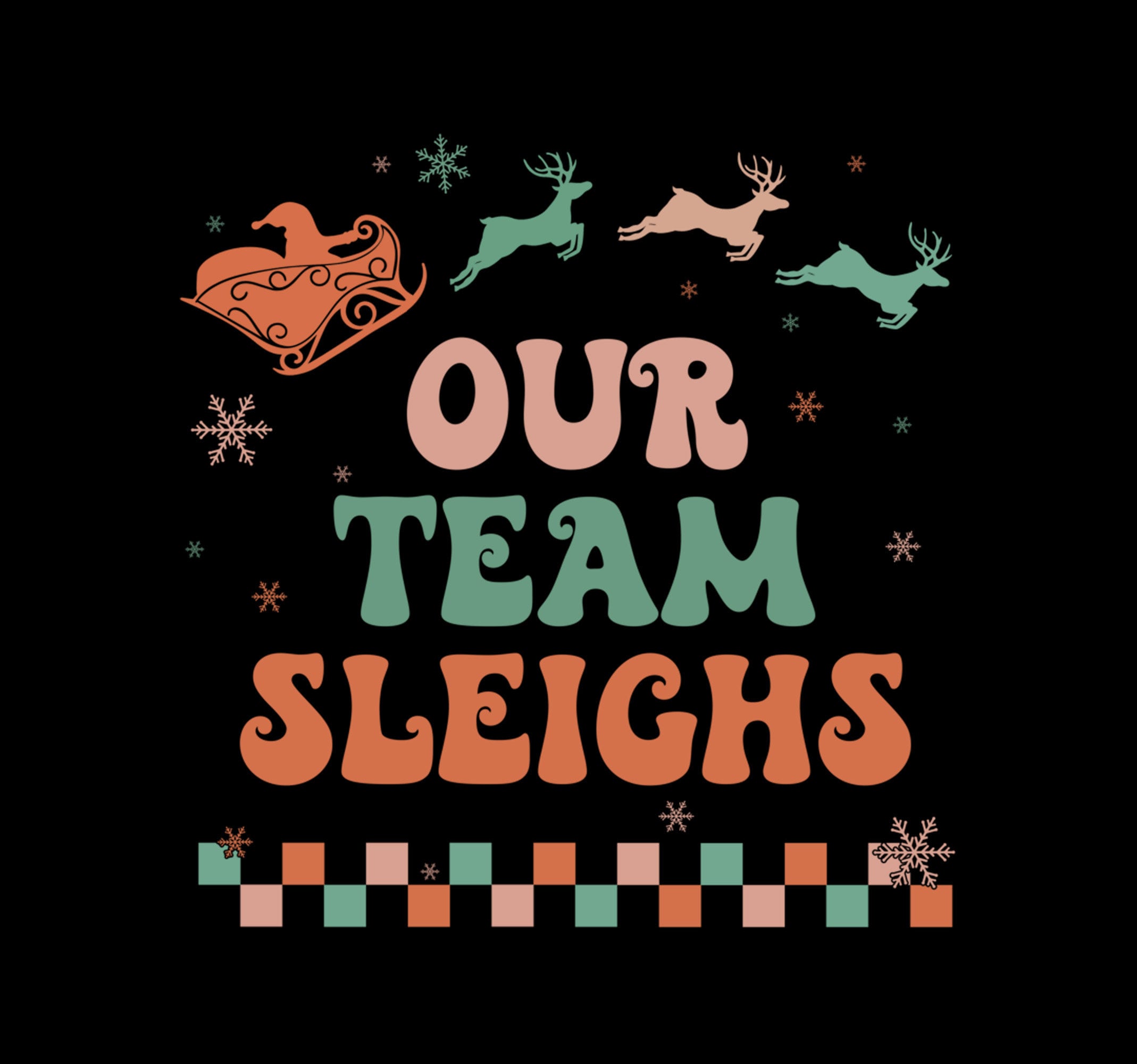 Our Team Sleighs Png, Reindeer Santa Claus Xmas Office Staff Png - Etsy