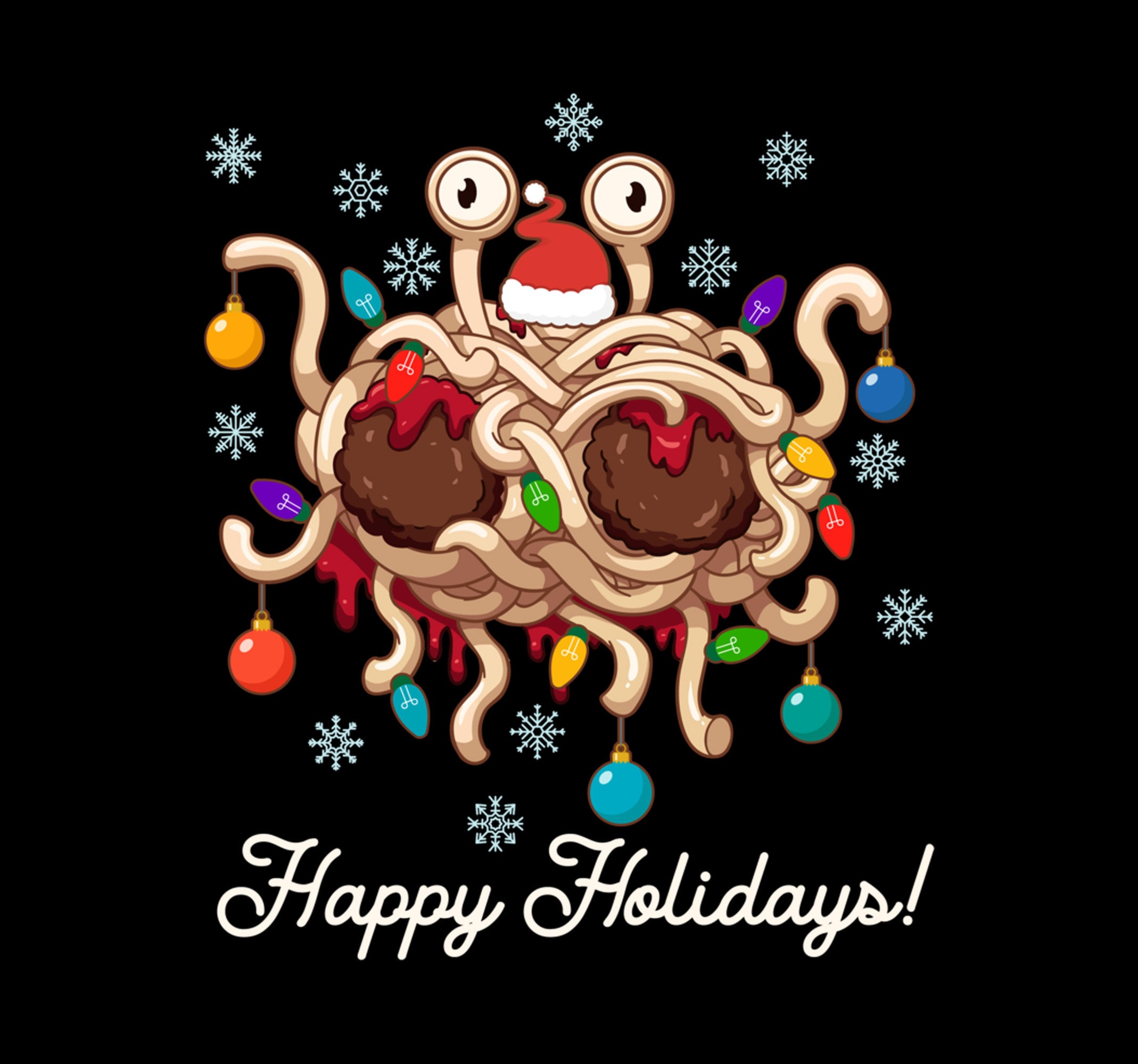 Happy Holidays Png, Flying Spaghetti Monster Png, FSM Christmas Png - Etsy