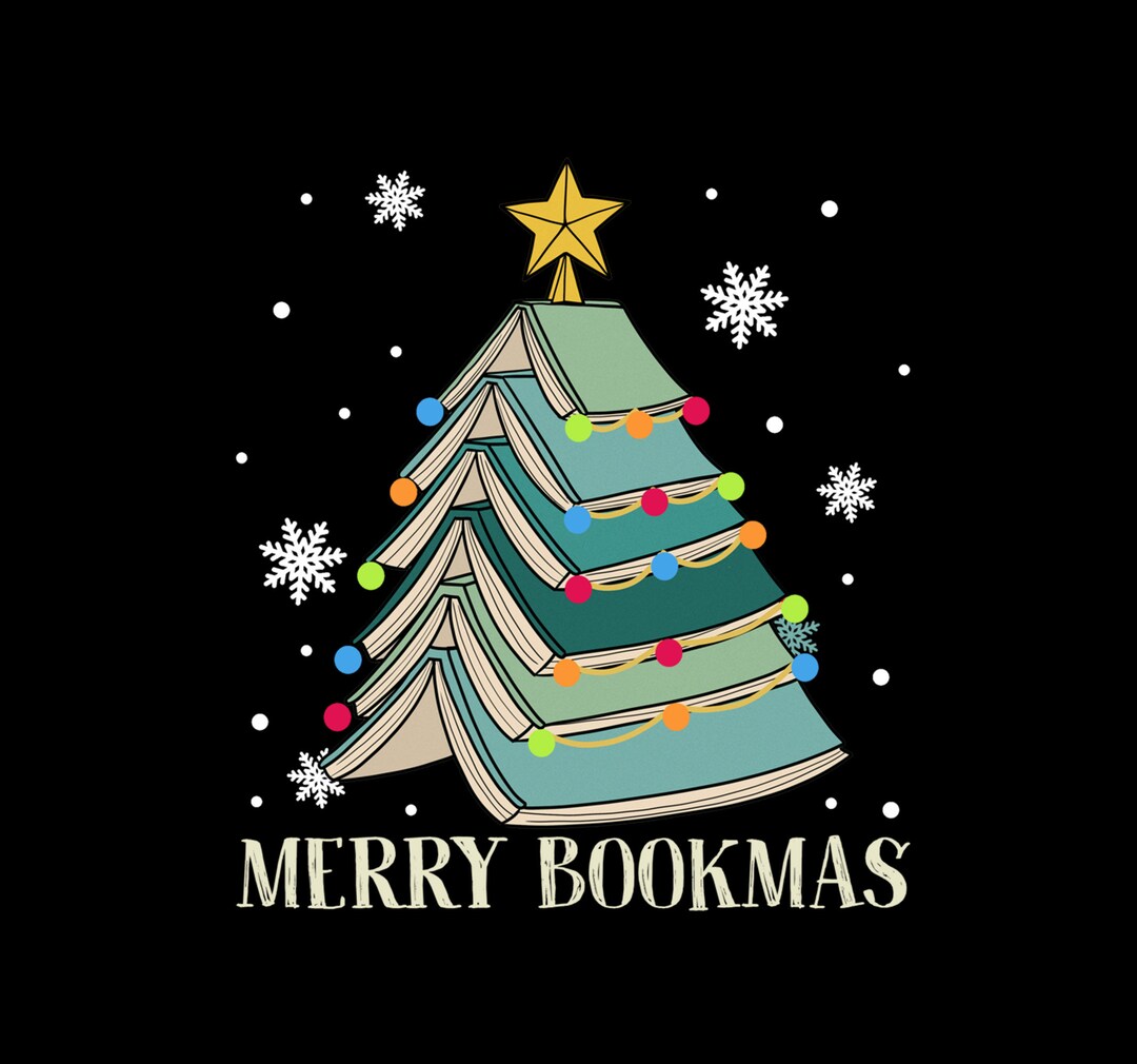 Merry Bookmas Png, Reading Lover Christmas Png, Books Tree Png - Etsy