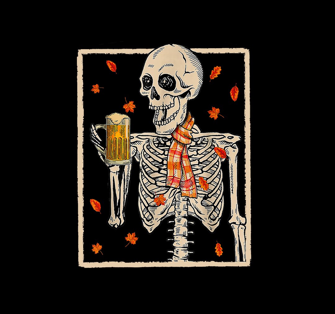 Skeleton Drinking Beer Png Halloween Beer Drink Png - Etsy