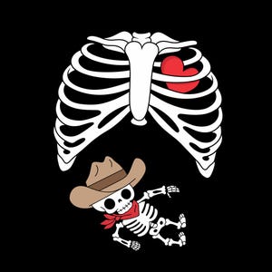 Baby Pregnancy Halloween Skeleton Png, Xray Cowboy Boy Pregnant Png - Etsy
