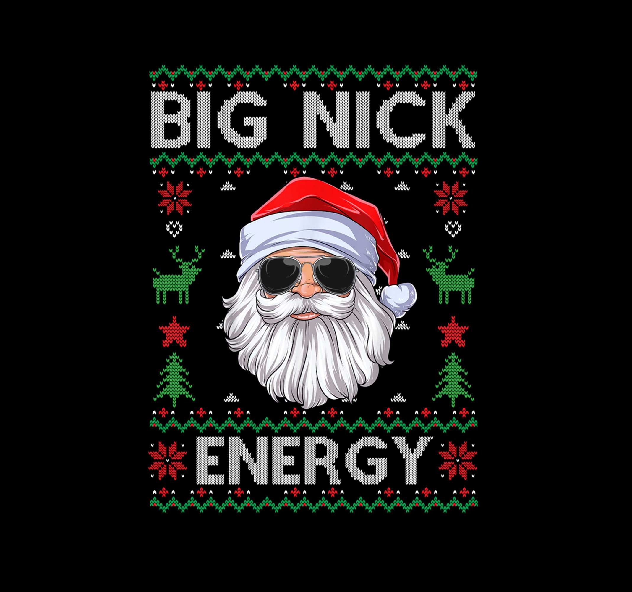 Big Nick Energy Png, Energy Santa Png, Santa Claus Ugly Christmas Png ...