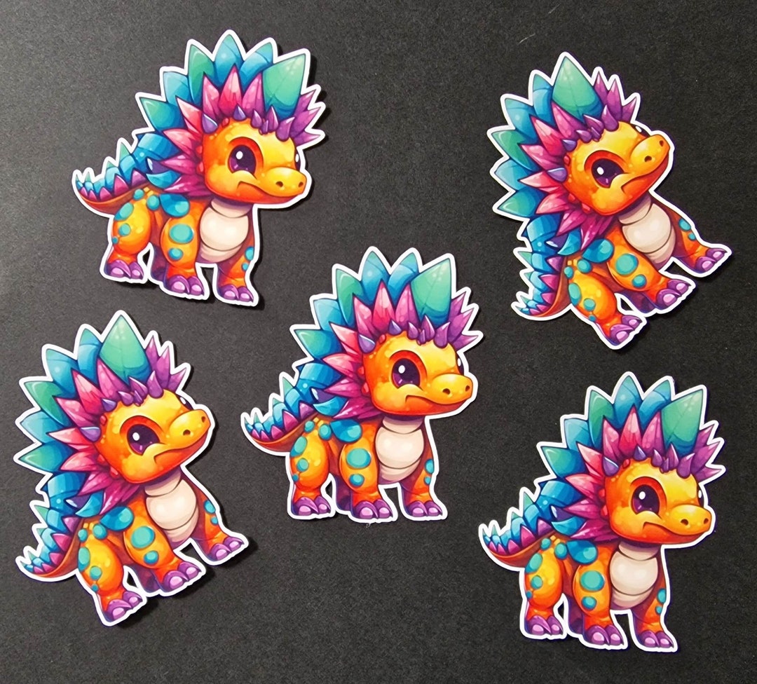 Cute Cartoon Dinosaur Sticker - Etsy