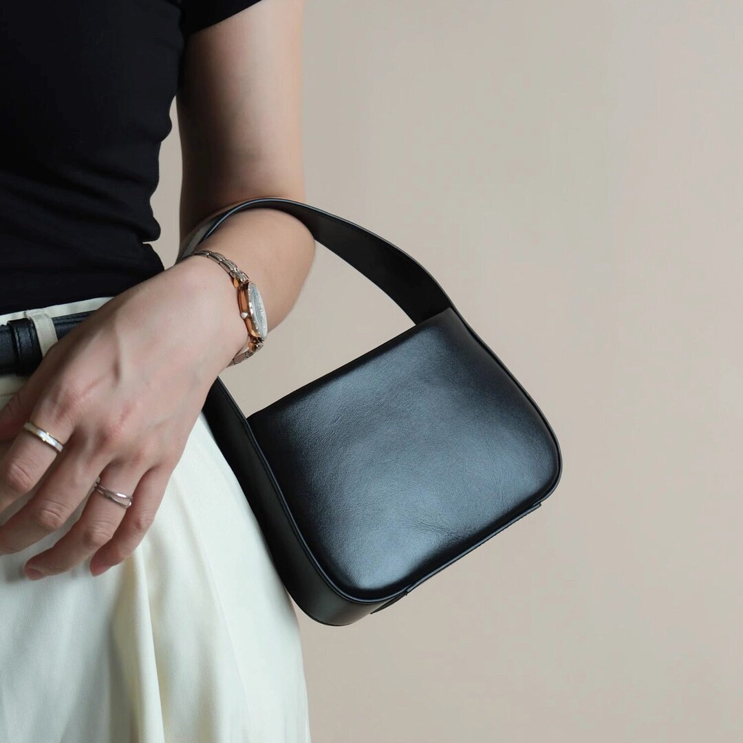 Mini Black Box Leather Y2k Handbag Women Evening Leather - Etsy