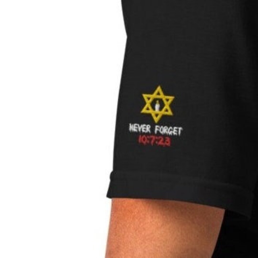 Never Forget Symbol on Classy Polo Shirt , Candle and Star of David ...