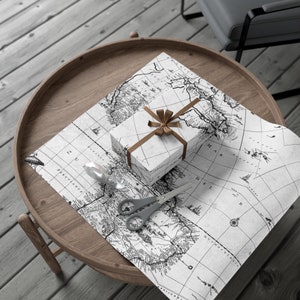 Stunning Vintage Map Wrapping Paper, Designer Made Wrapping Paper ...