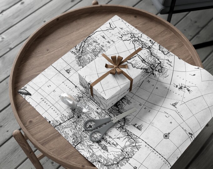 Stunning Vintage Map Wrapping Paper, Designer Made Wrapping Paper ...