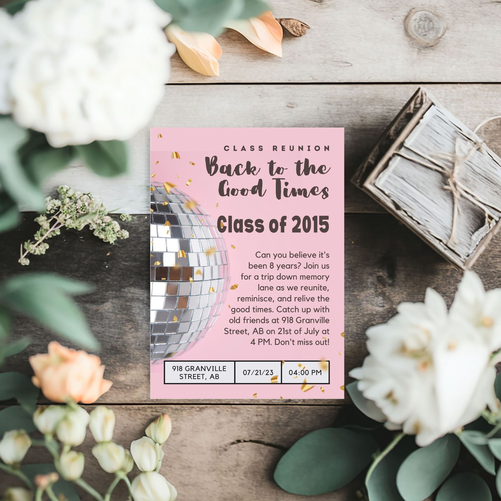 Editable High School College Reunion Party Invitation Card - Etsy
