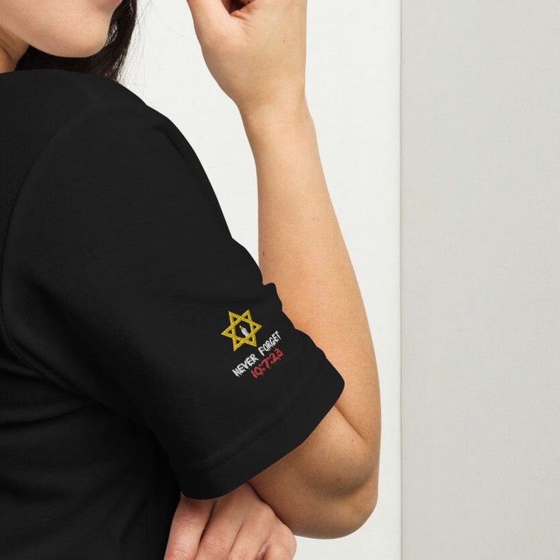 Never Forget Symbol on Classy Polo Shirt , Candle and Star of David ...