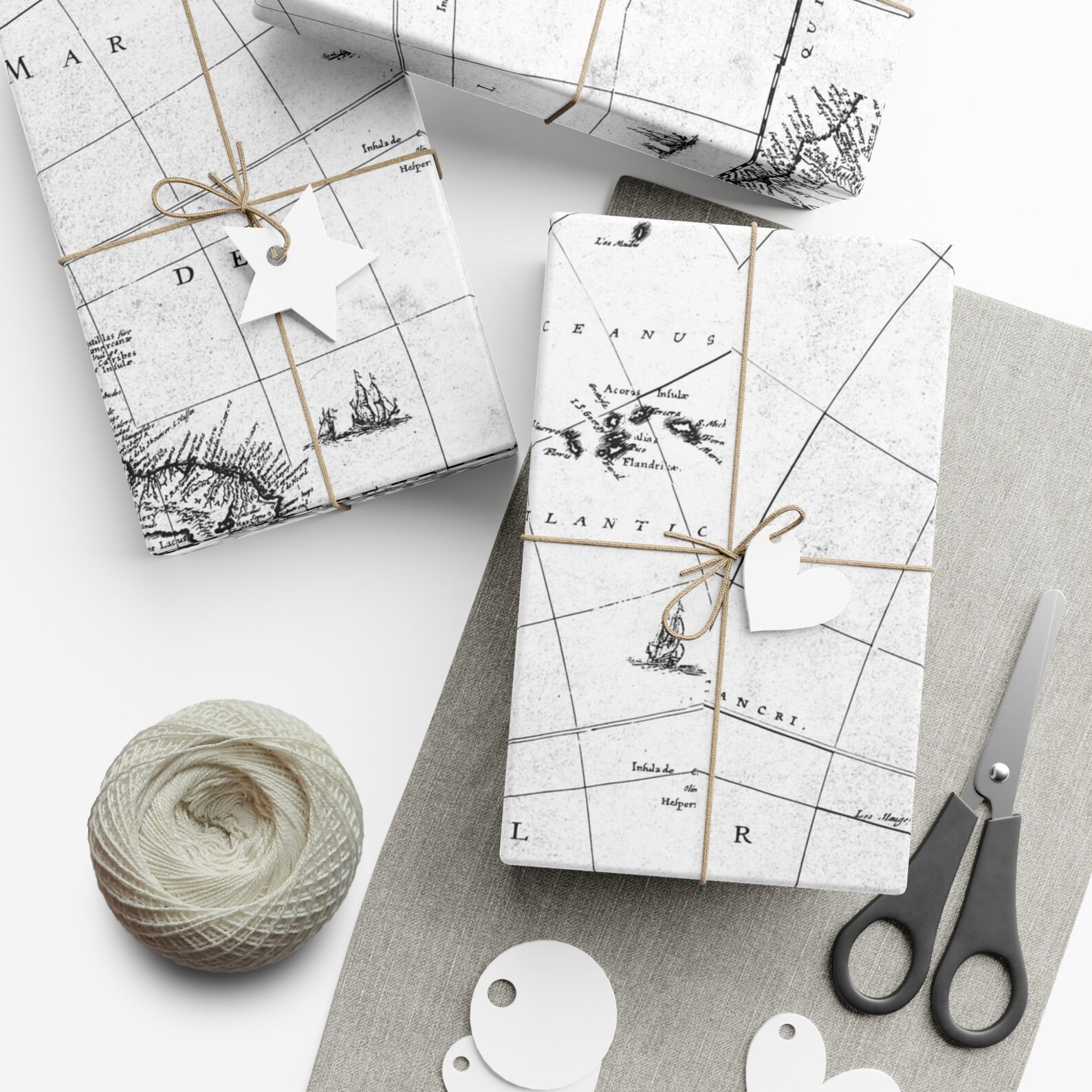 Stunning Vintage Map Wrapping Paper, Designer Made Wrapping Paper ...