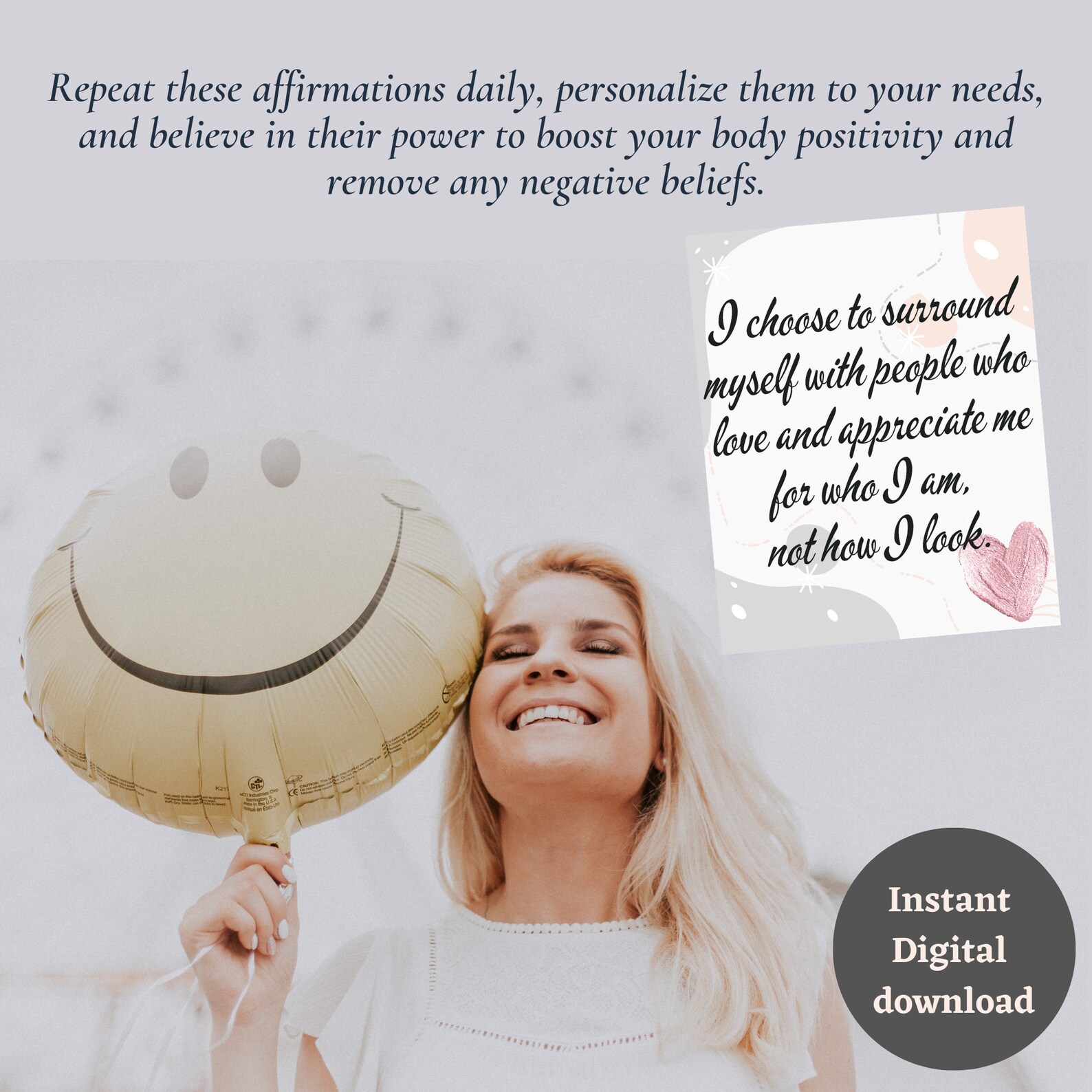 Affirmation Cards Printable Cards Body Positivity Cards Daily Positive ...