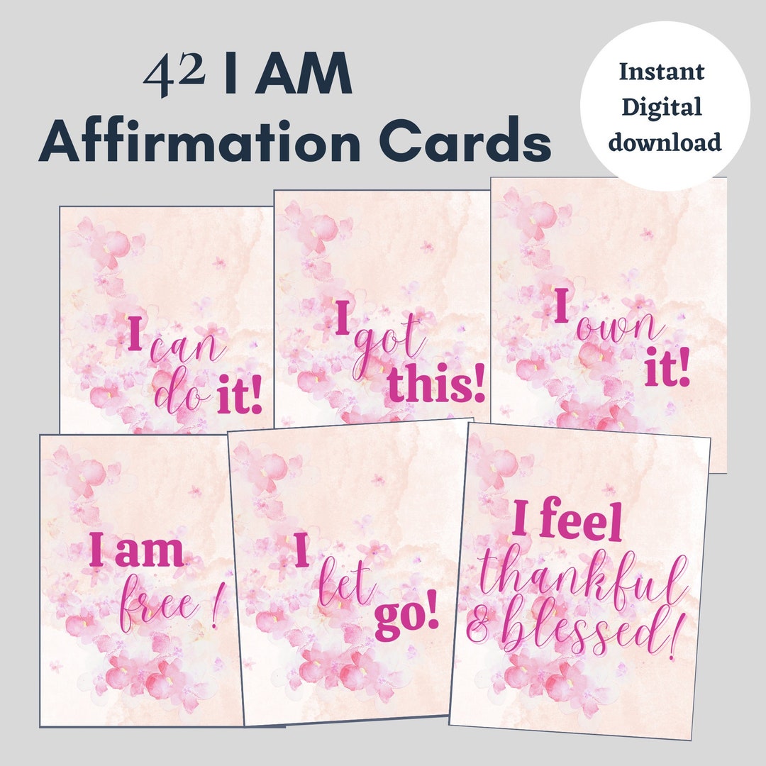 New! I Am Affirmation Cards Printable for Vision Board Manifesting Self ...
