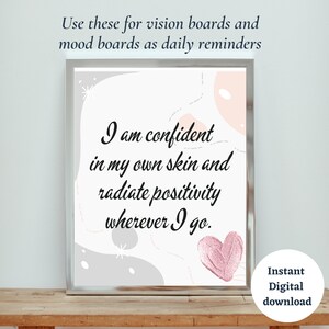Affirmation Cards Printable Cards Body Positivity Cards Daily Positive ...