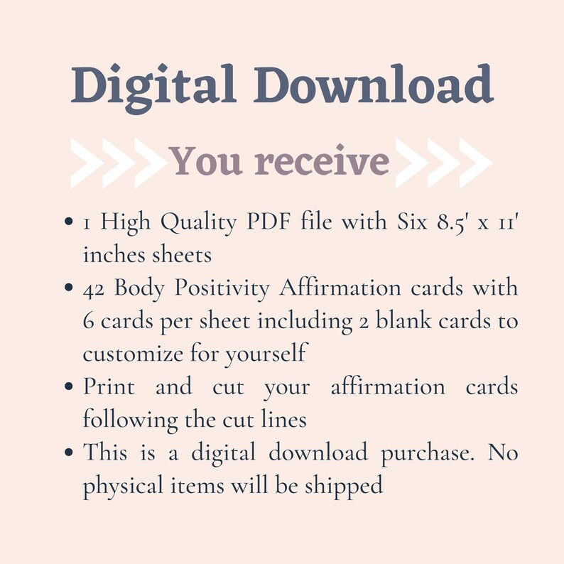 Affirmation Cards Printable Cards Body Positivity Cards Daily Positive ...