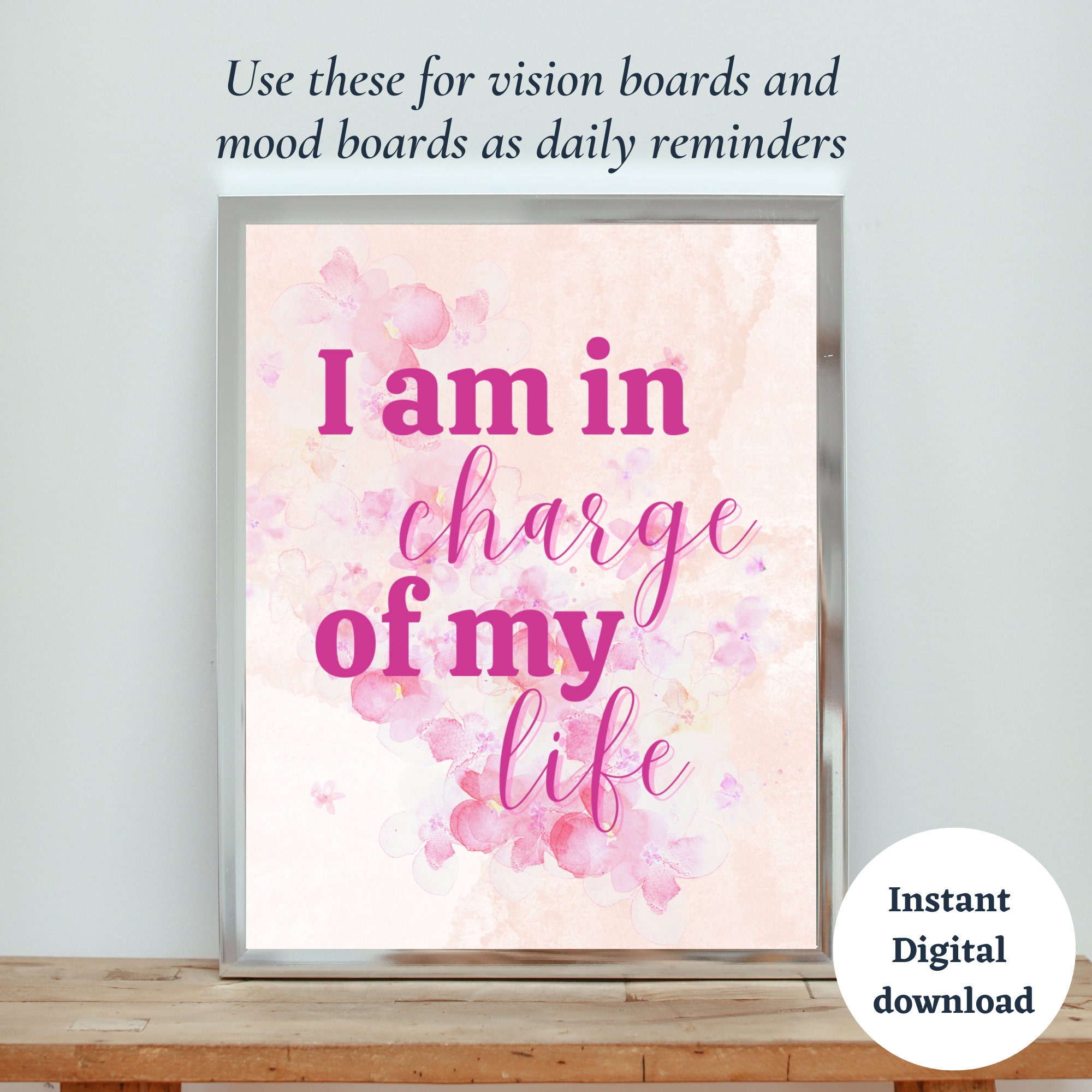 New! I Am Affirmation Cards Printable for Vision Board Manifesting Self ...