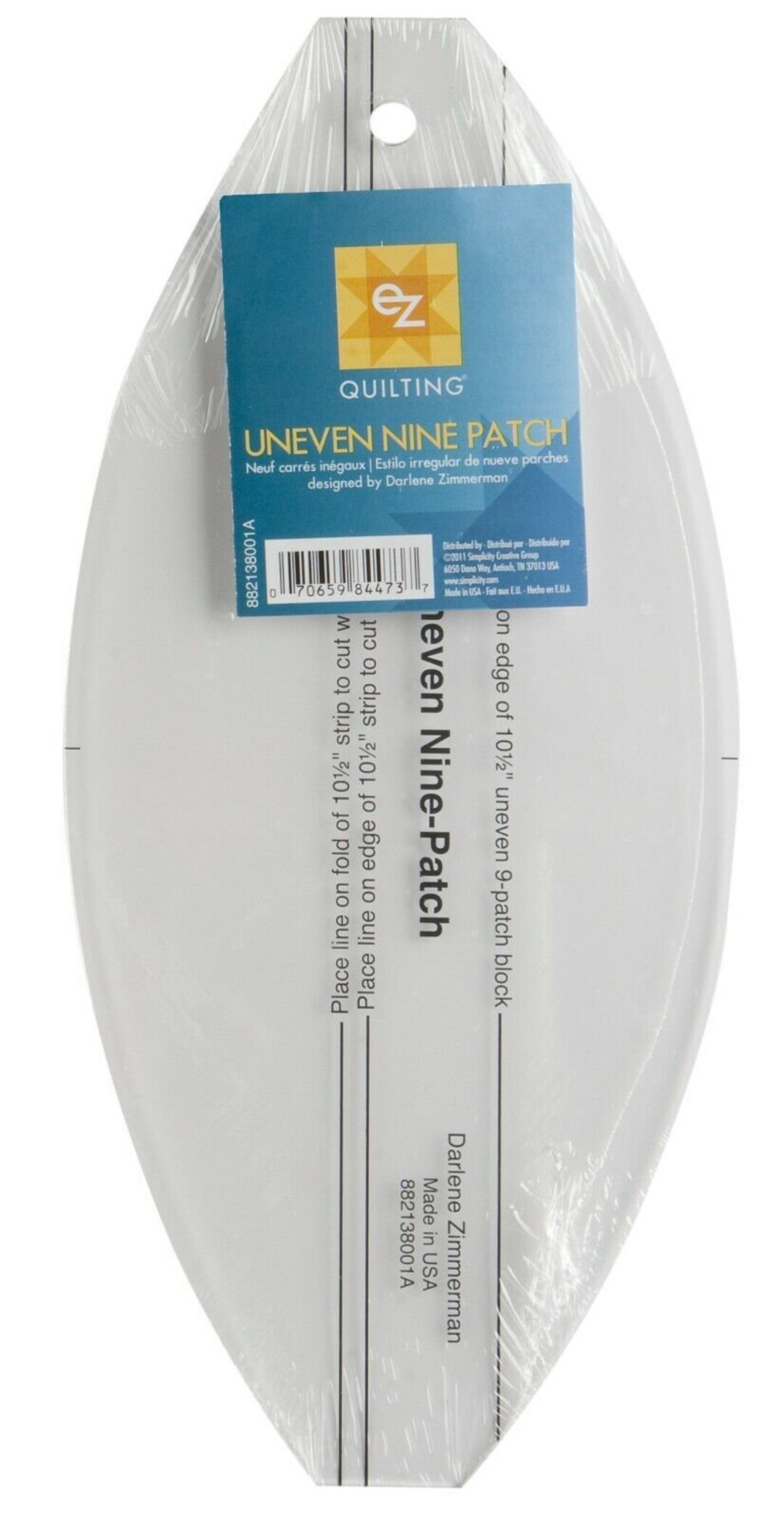 Simplicity EZ Uneven Nine Patch Q49 Acrylic Ruler Quilting Patchwork ...