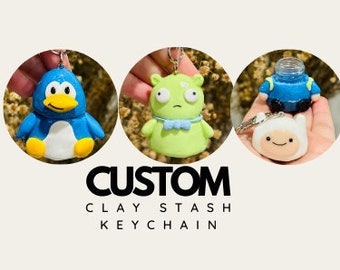 Kuchi Kopi Stash Keychain Polymer Clay Stash Jar Cute Keychain - Etsy