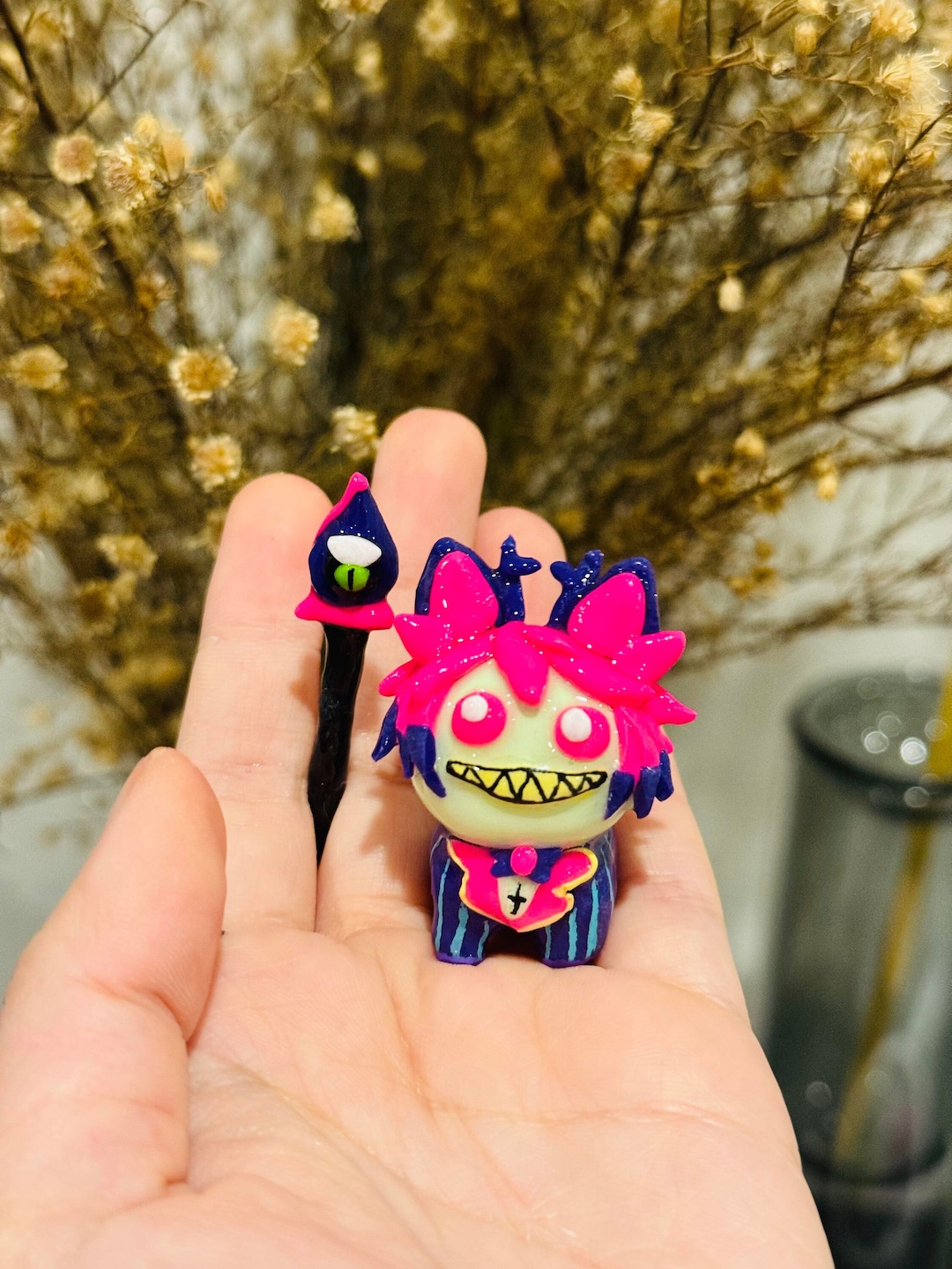 Yippee Neon Alastor From Hazbin Hotel Radio Demon TBH Creature Figurine ...