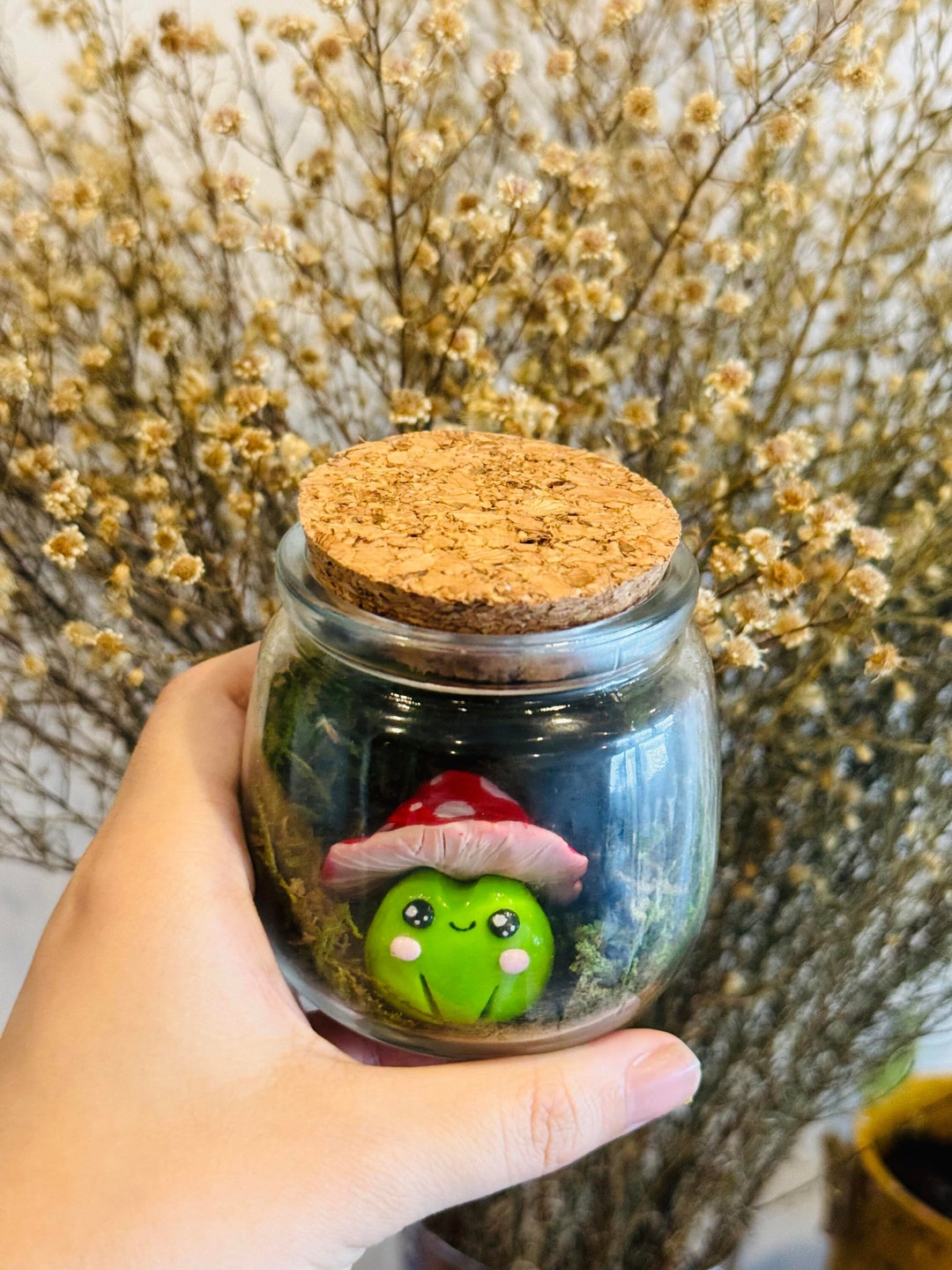 Adopt a Mushroom Frog in a Jar With Moss Worry Warts Pet Goblincore ...