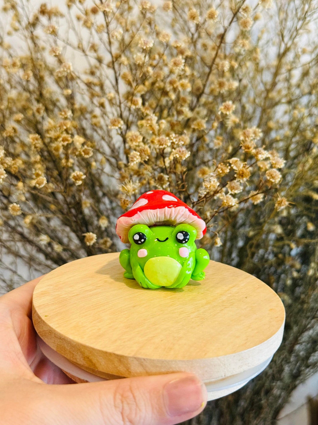 Cute Mushroom Frog Worry Warts Pet Goblincore Decoration Handmade ...