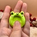 Green Frog Worry Stone Handmade Miniature Figurine Stress Relief Fidget ...