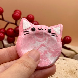 Strawberry Cat Worry Stone Handmade Miniature Figurine Stress Relief ...