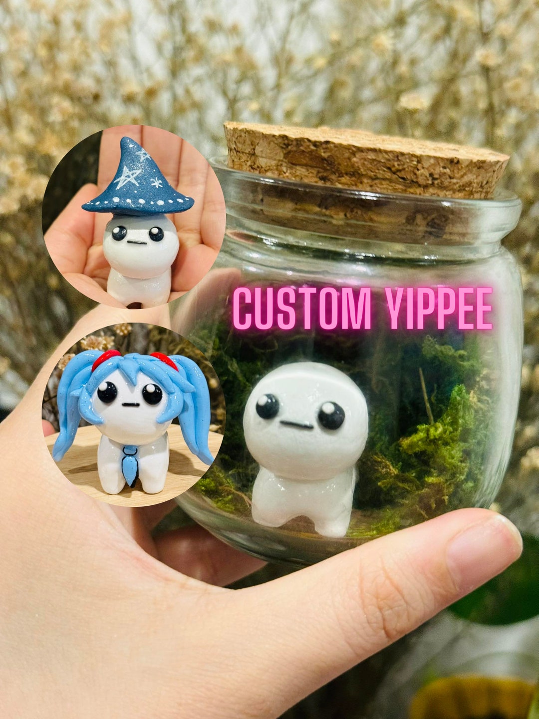 Adopt a CUSTOM Yippee TBH Creature Figurine in a Jar With Moss Handmade ...