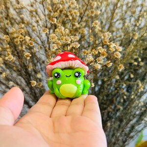 Cute Mushroom Frog Worry Warts Pet Goblincore Decoration Handmade ...