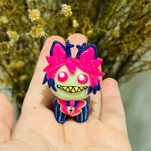 Yippee Neon Alastor From Hazbin Hotel Radio Demon TBH Creature Figurine ...