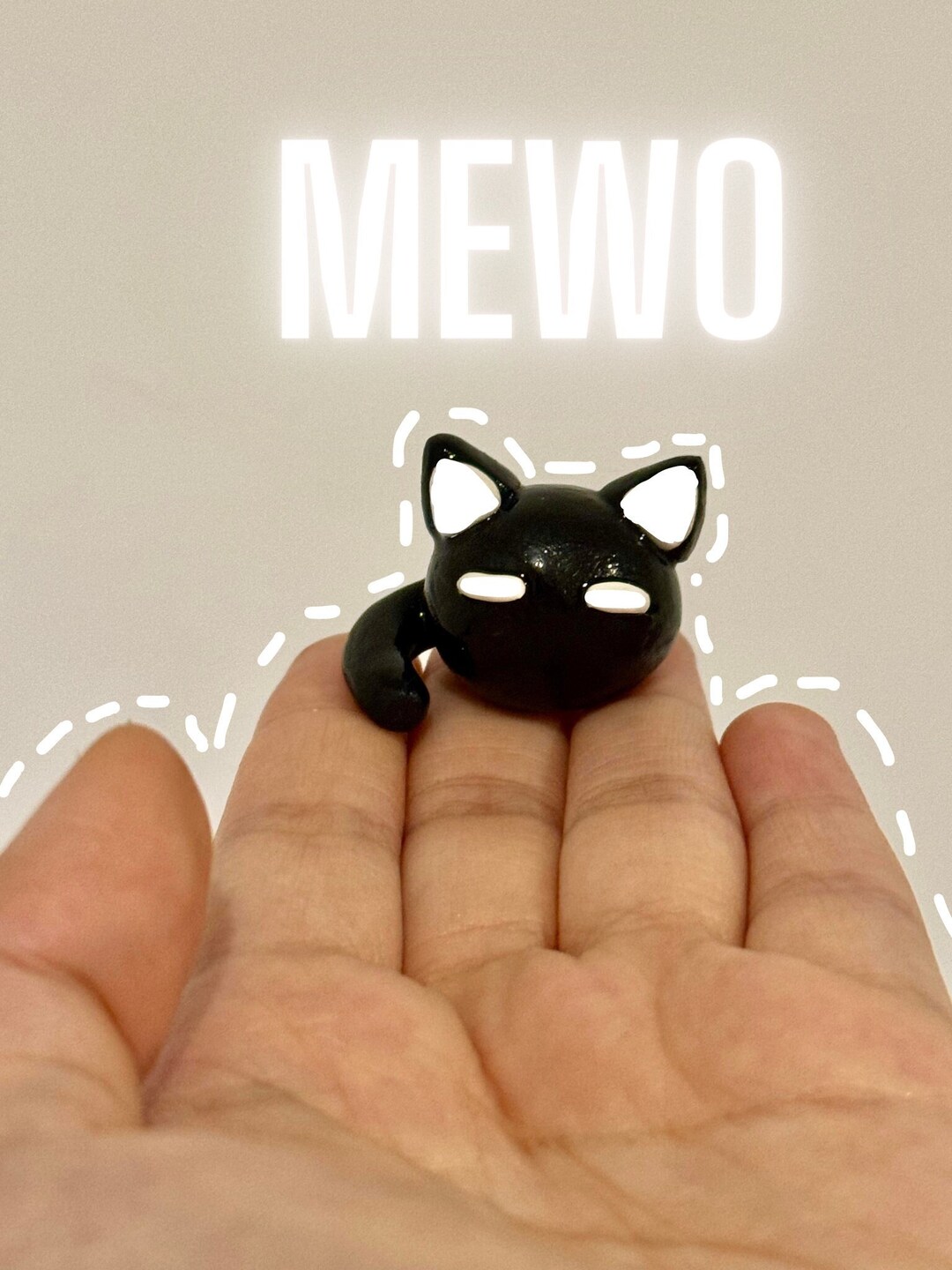 Omori Mewo Handmade Miniature Figurine Polymer Clay Sculpture Desk ...