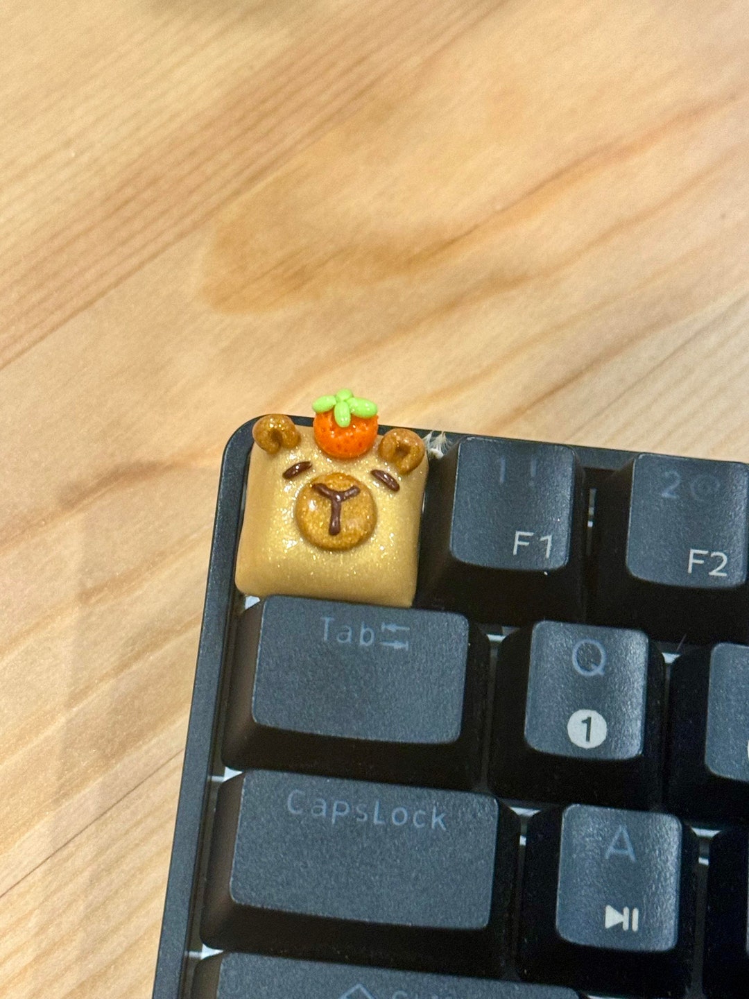 Capybara With Orange Keycap Meme Animal Gift Artisan Keycaps Handmade ...