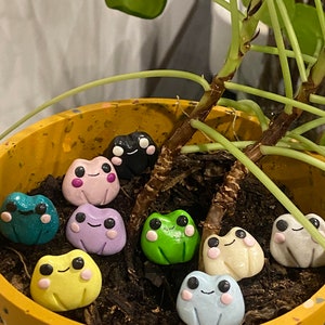 Mushroom Frog & Wizard Frog Handmade Miniature Figurine Polymer Clay ...