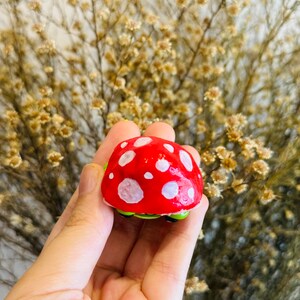 Cute Mushroom Frog Worry Warts Pet Goblincore Decoration Handmade ...