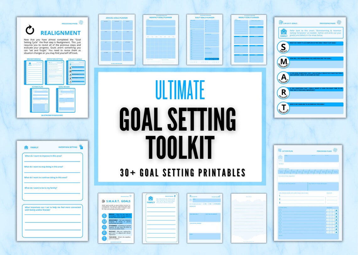 Goal Setting Toolkit | SMART Goal Setting Worksheets | Goal Setting ...