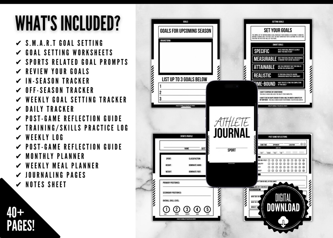 Sports Journal Guidebook Journal Template Printable Journal Reflection ...