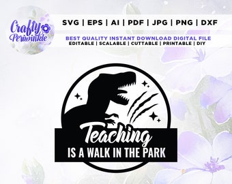 Teaching is a Walk in the Park Svg Png - Etsy