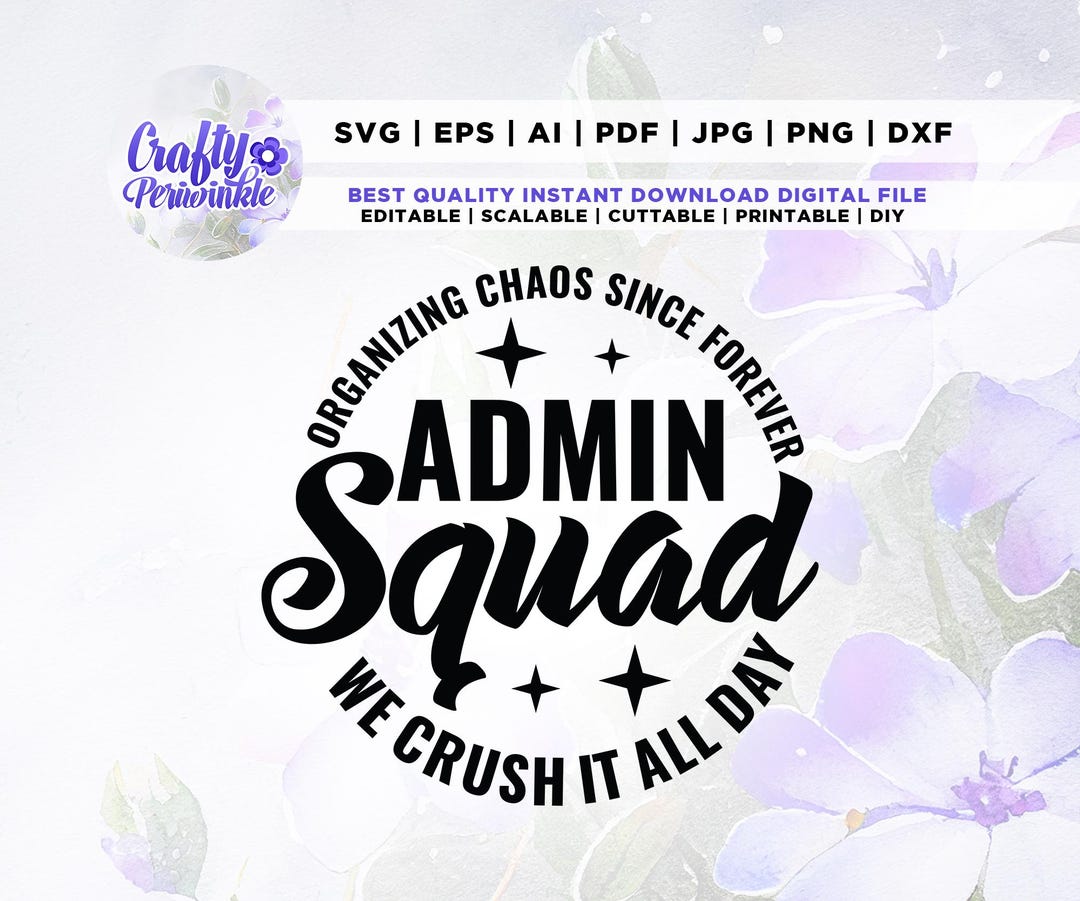 Admin Squad SVG, Admin Squad PNG, Office Squad Svg, School Secretary ...