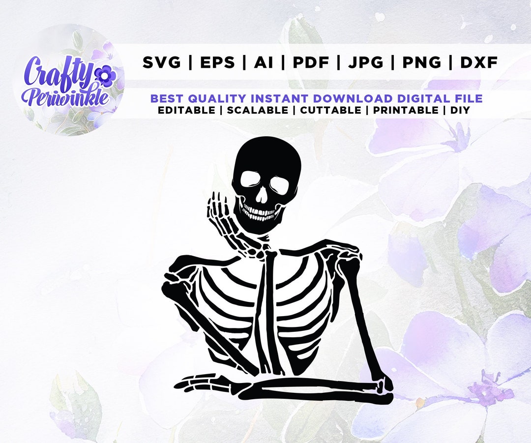 Bored Skeleton Svg, Funny Gothic Svg, Silhouette, Png, Cricut, Png, Svg ...