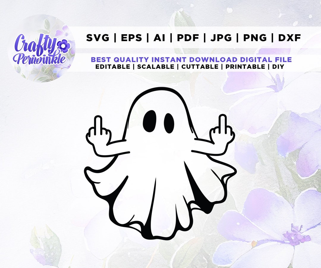 Ghost Middle Finger Svg Png, Halloween Svg Png, Cute Svg, Sublimation ...