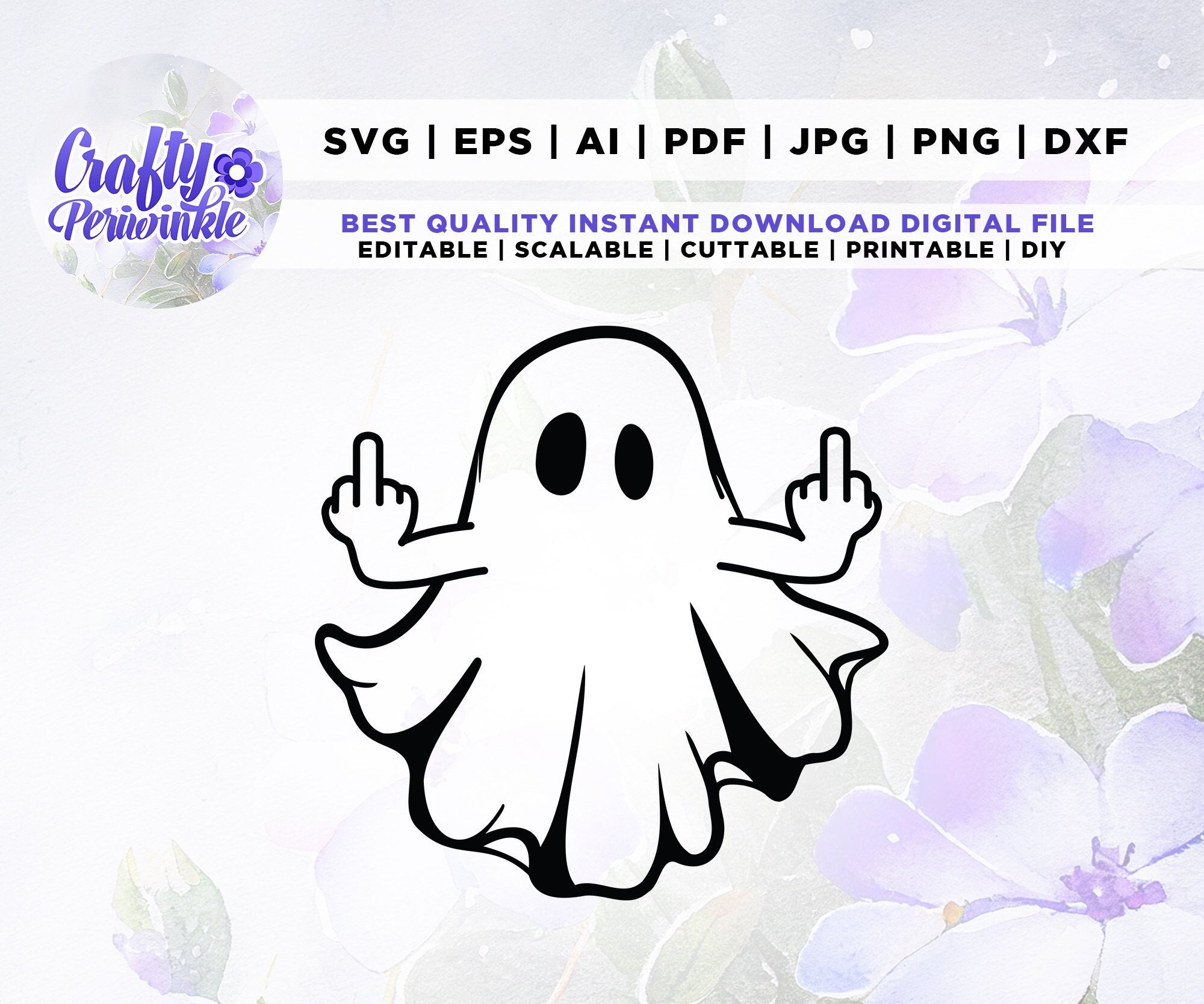 Ghost Middle Finger Svg Png, Halloween Svg Png, Cute Svg, Sublimation ...