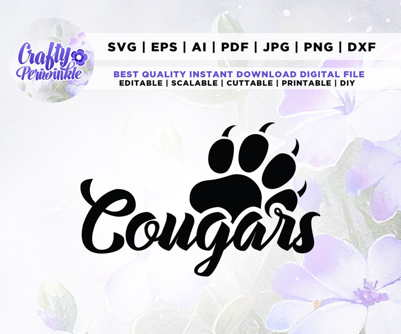 Cougars Svg, Cougar Svg, Mascot, School Svg, Clipart, Sublimation, Cut ...