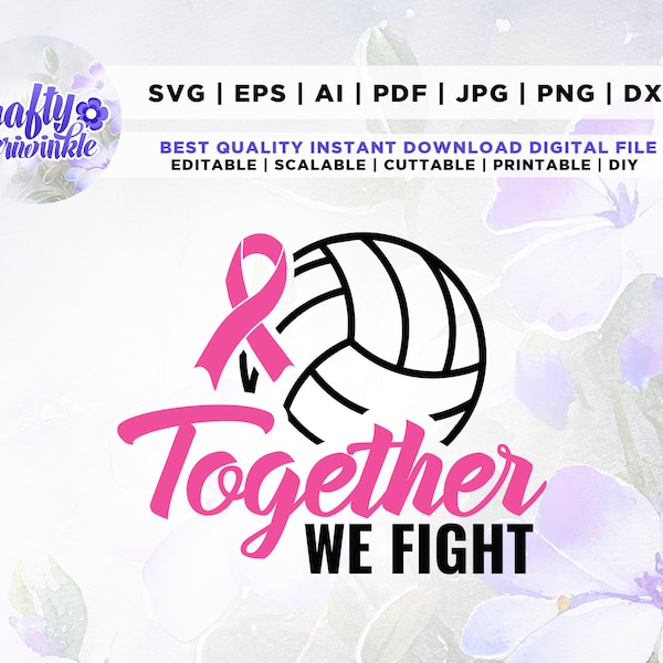 Volleyball Cancer Awareness Svg - Etsy