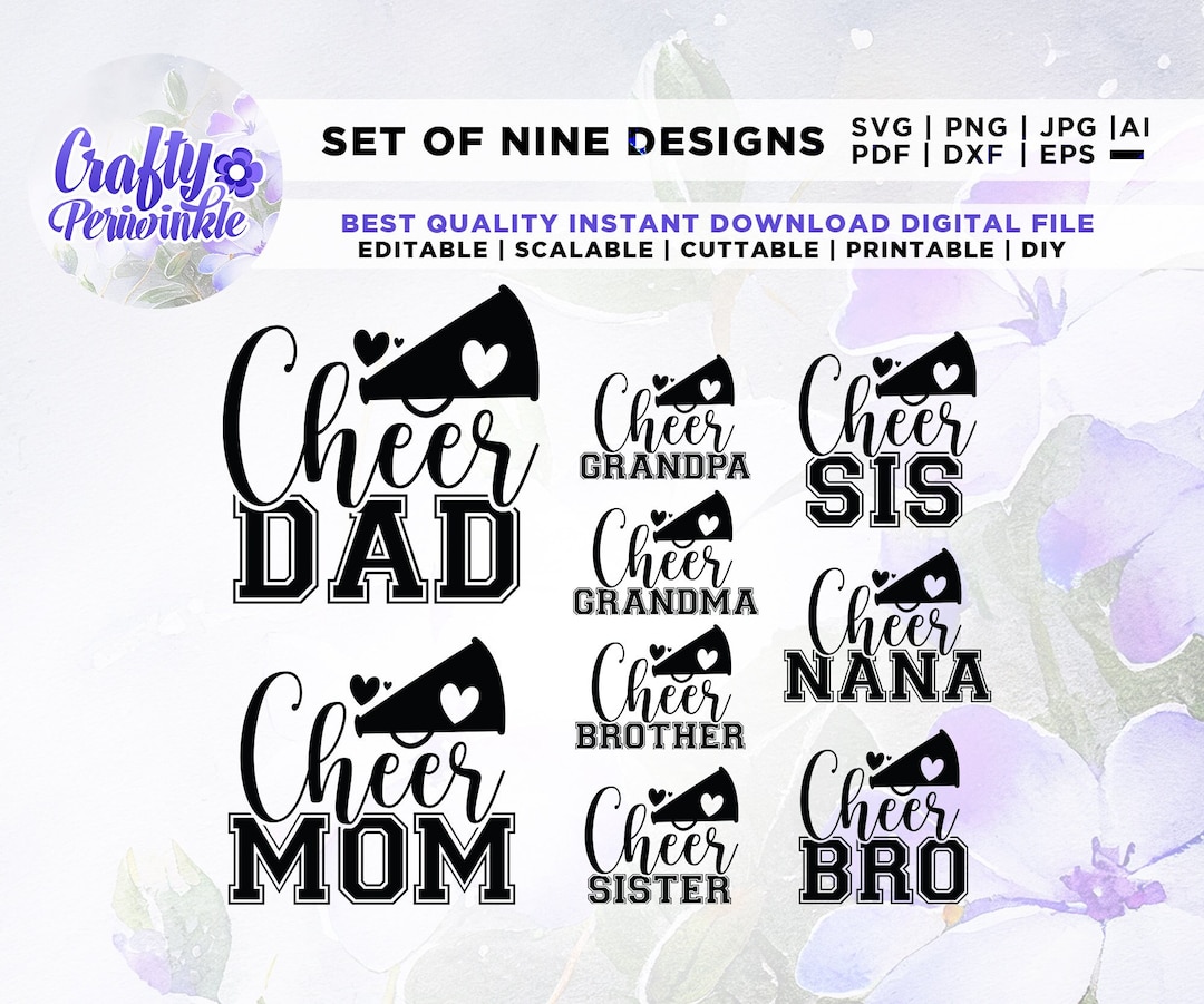 Cheer Dad Svg, Cheer Mom Svg, Cheer Family Svg, Cheers Svg, Dad Svg ...