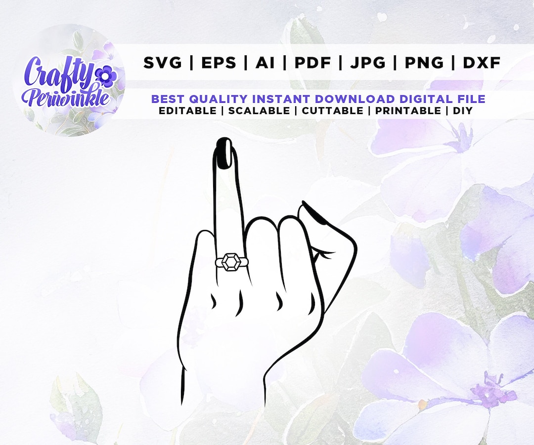 Wifey Diamond Ring, Wedding Finger Svg, Engaged Finger Svg, Vector Cut ...