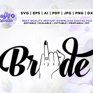 Bride Svg, Wedding Finger Svg, Vector Cut File for Cricut, Silhouette ...
