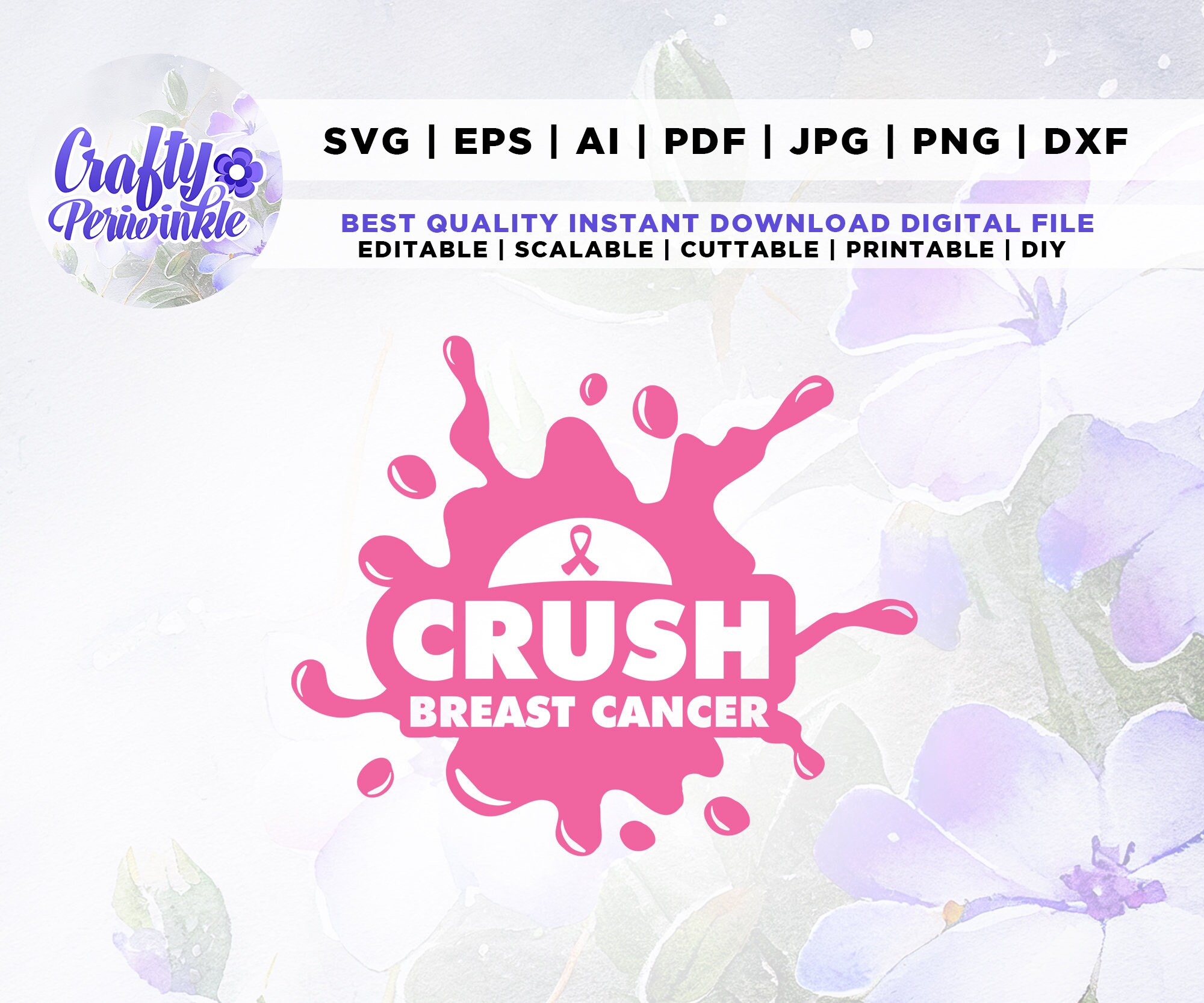 Crush Breast Cancer Cancer Awareness Svg Ribbon Svg Breast - Etsy