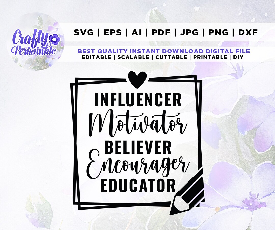 Teacher SVG, Teacher Gift Svg, Influencer Svg, Educator Svg, Teacher ...